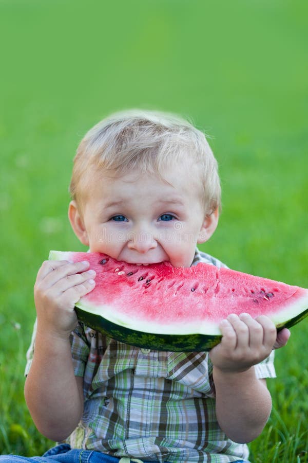 Girl eating watermelon stock image. Image of expression - 2936469