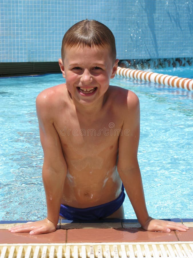 Boy Jumping in Swimming Pool Stock Image - Image of vacation, summer ...