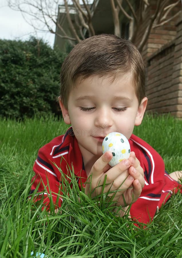 Boy with eggs 4 stock image. Image of daytime, decorated - 591407