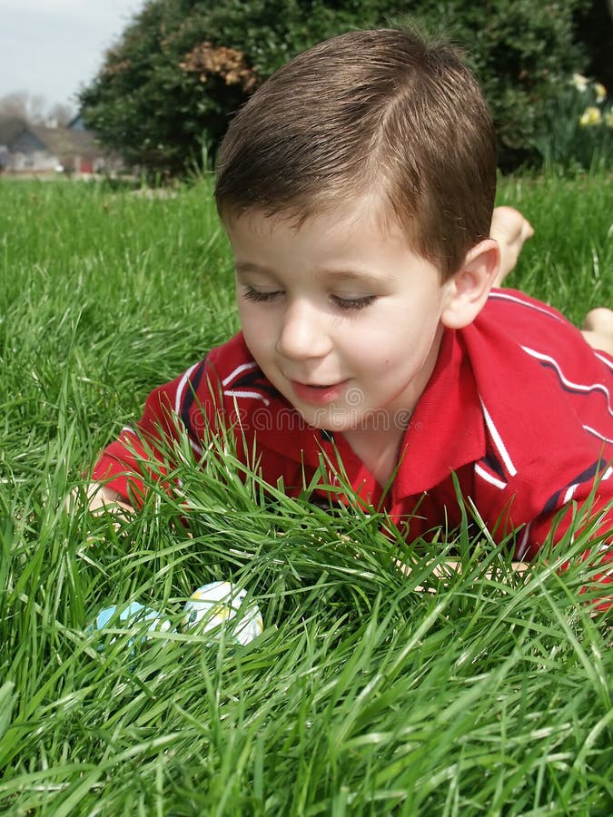 Boy with eggs 8 stock image. Image of expression, hunt - 591411
