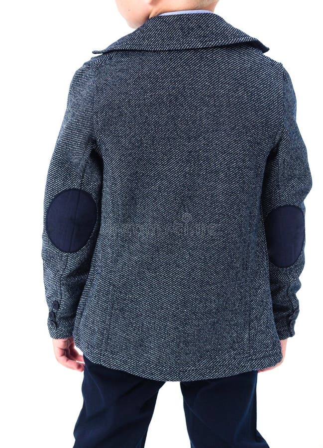 A Boy, an Elementary School Student Posing in a Gray Jacket. the Boy ...