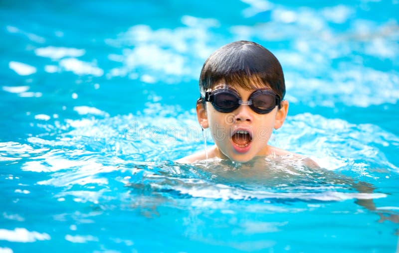 Boy Enjoying a Good Swim in the Pool Stock Image - Image of skill ...