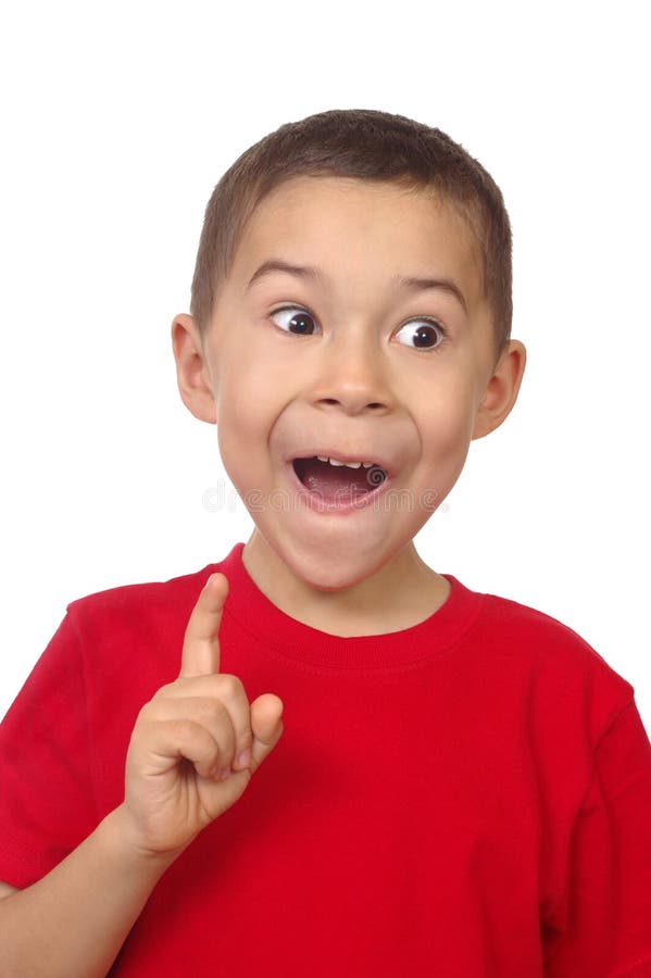 Boy exclaiming ah-ha stock image. Image of silly, ingenious - 8105613