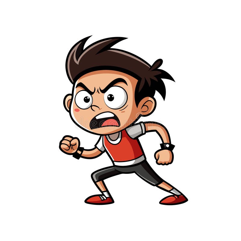 Boy Expressing Excitement with a Scream Stock Illustration ...