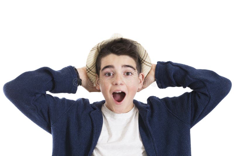 Boy with Expression of Surprise Stock Photo - Image of positive ...