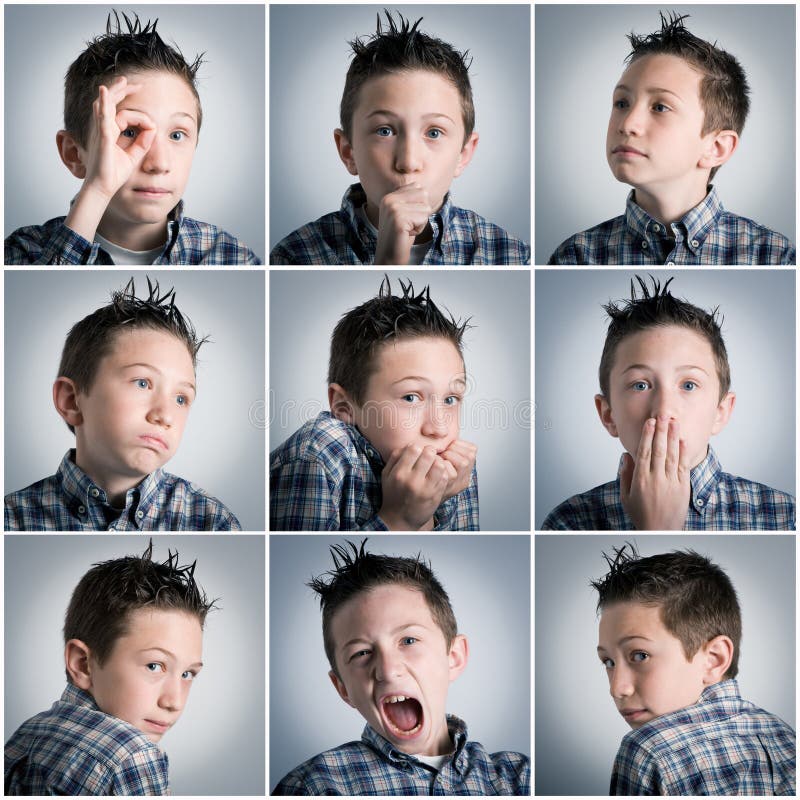 Boy expressions stock image. Image of cute, funny, collage - 24323585