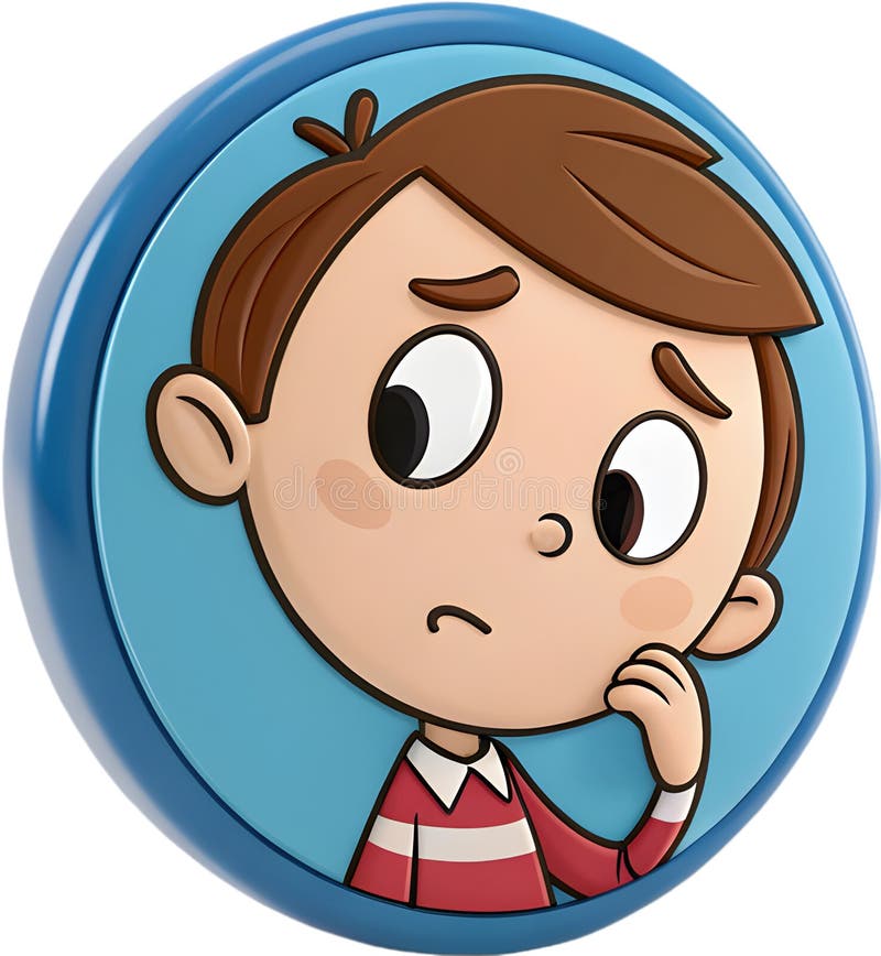 Boy Face Icon Showcasing Strong Emotional Expression. Stock Image ...