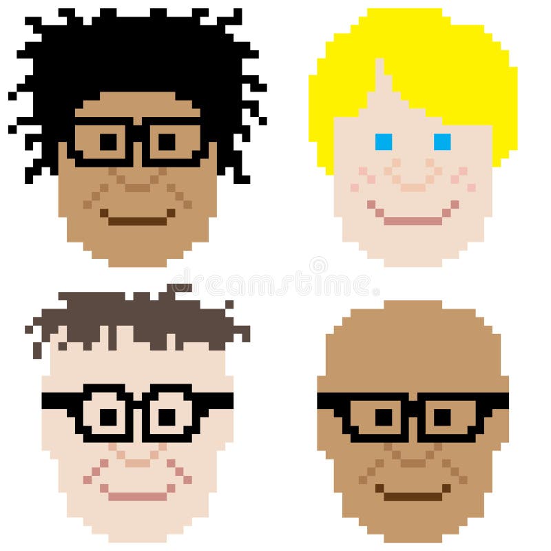 Boy face pixel art stock vector. Illustration of graphics - 48160432