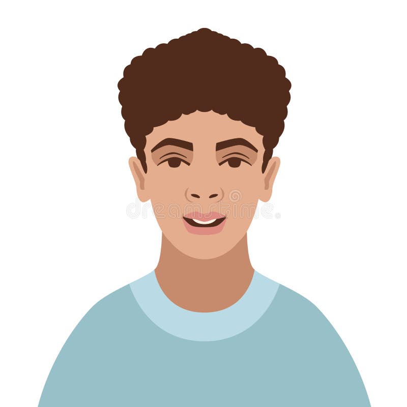Boy Face Vector Illustration Flat Style Front Stock Vector ...