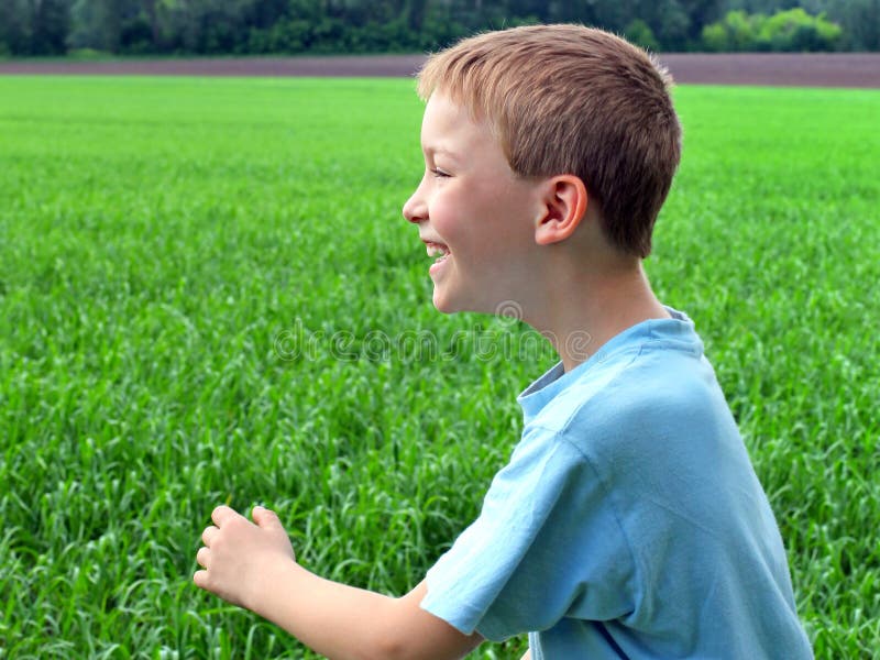 Boy in the field stock image. Image of short, freedom - 23220049