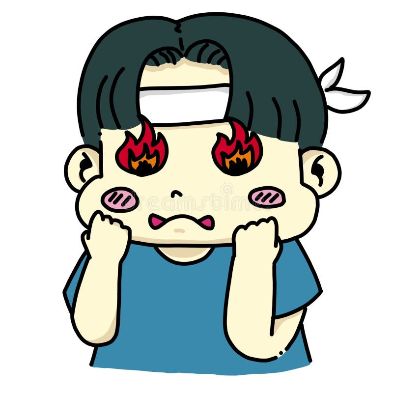 Boy fighting sticker stock illustration. Illustration of cartoon ...