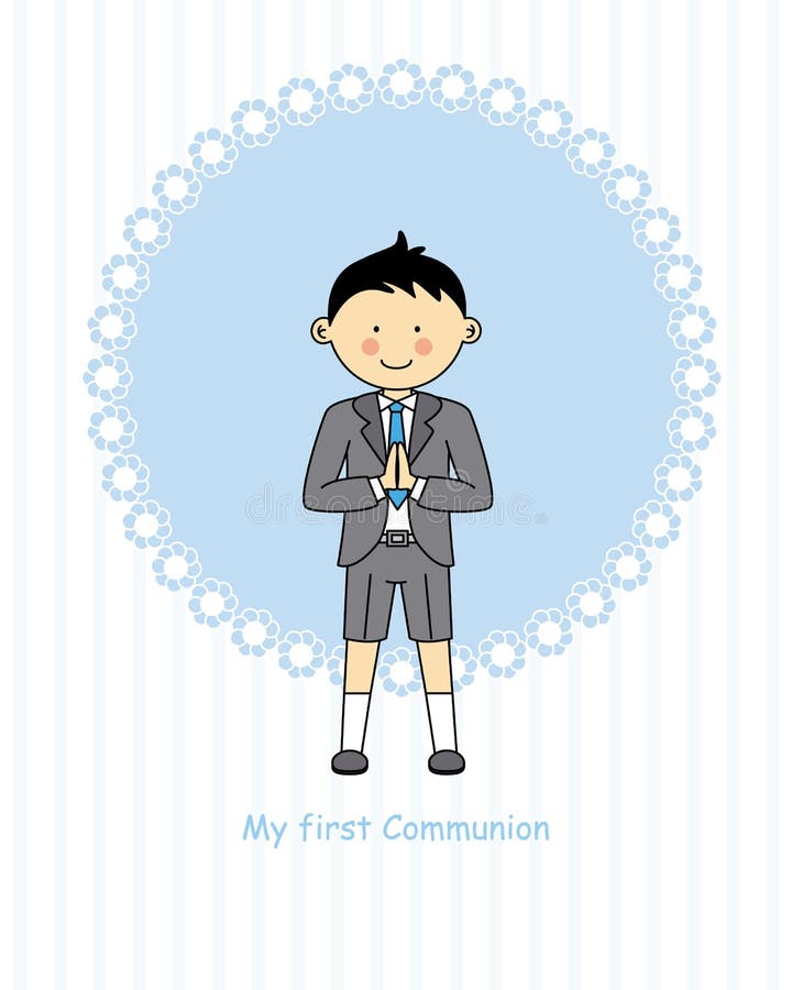 Boy First Communion stock vector. Illustration of religion - 38789666