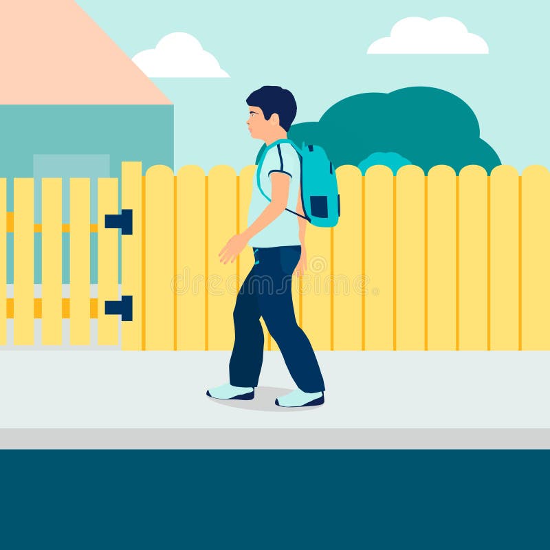 Kids Walking Home From School Clipart