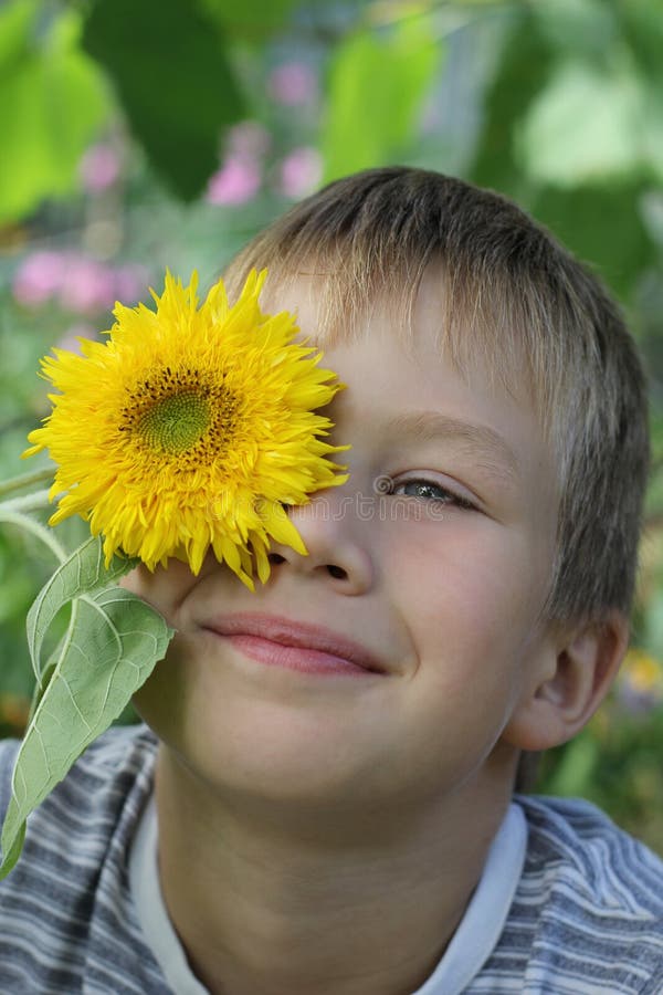 Portrait of a Fair-haired Boy. Stock Image - Image of green, activity ...