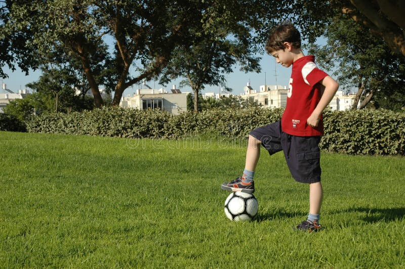 Boy with football stock image. Image of teenager, cute - 857511