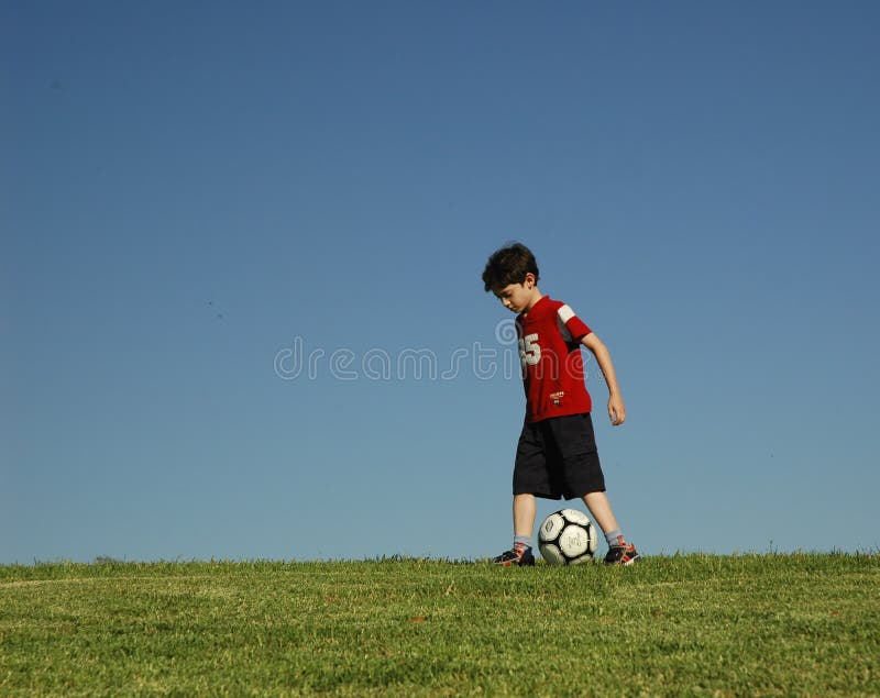 Boy with football stock photo. Image of standing, sport - 857482