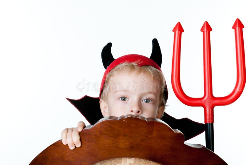 The boy in the form of imp stock photo. Image of child - 25429374