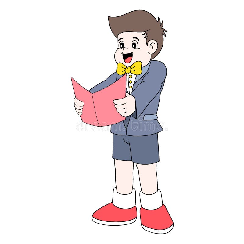 Boy in Formal Dress Reads Speech at Wedding Stock Vector - Illustration ...