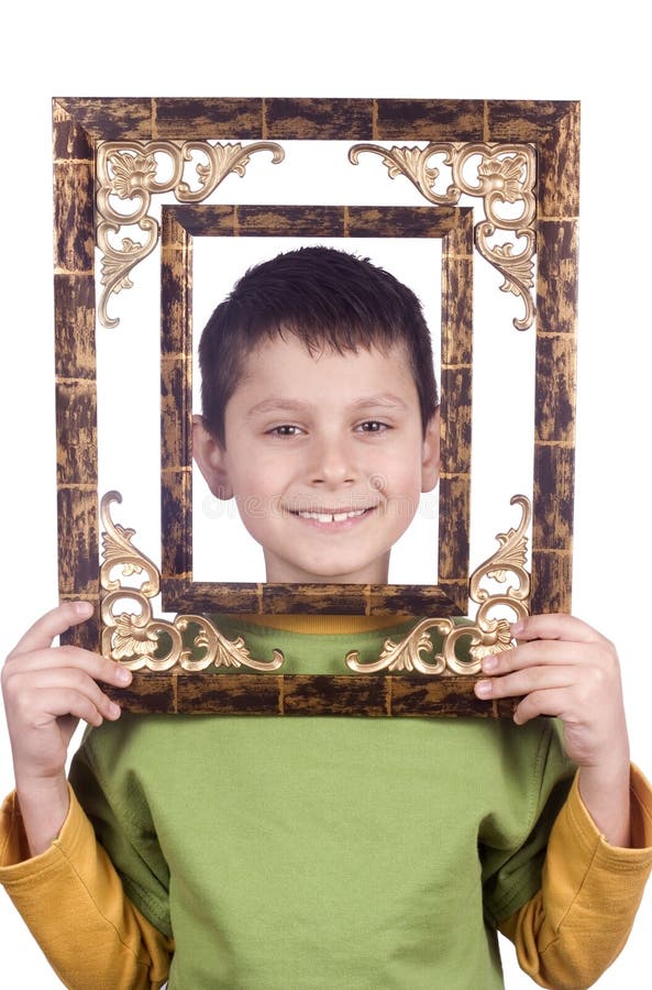 Boy With Frame Picture. Image: 4344251