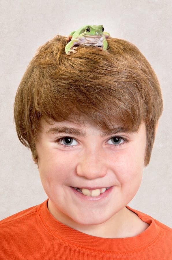Boy and Frog stock image. Image of child, long, people - 22994737
