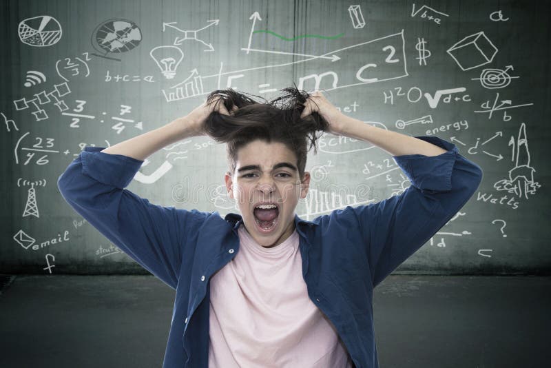 Frustrated Math Student Clipart