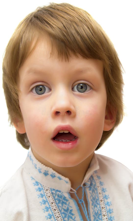 Portrait of Happysmiling Happy Boy Listening To Music with Earphones ...