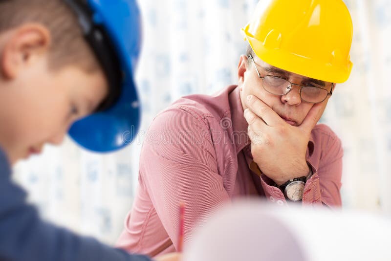 A boy future engineer stock image. Image of architect - 61897107