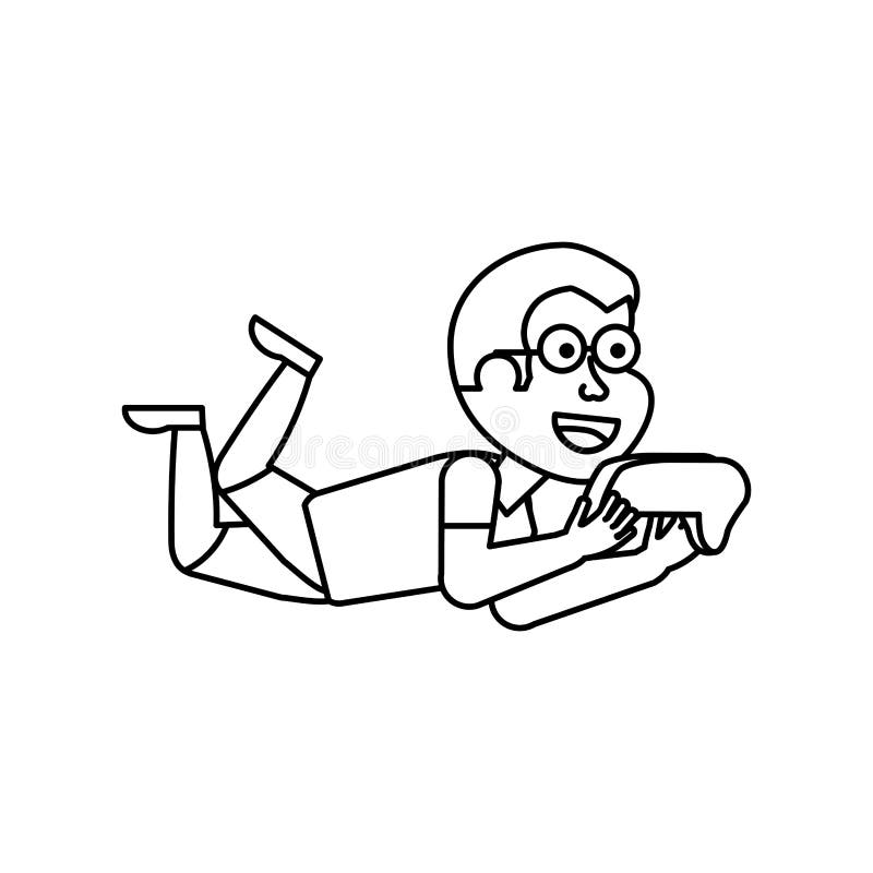 Boy with Game Control Character Stock Illustration - Illustration of ...