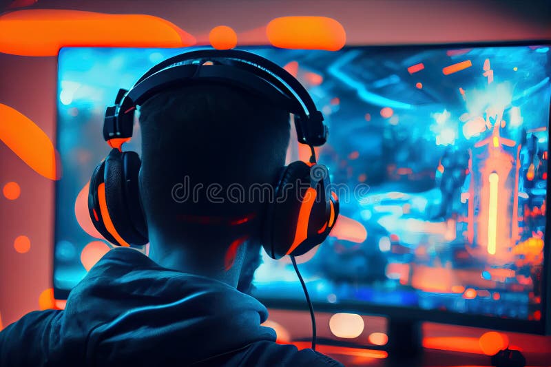 Little boy gamer stock illustration. Illustration of online - 272474099