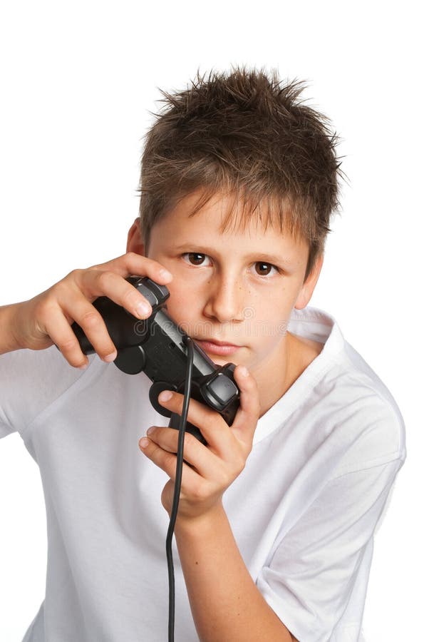 Boy with games controller. stock image. Image of success - 23348565