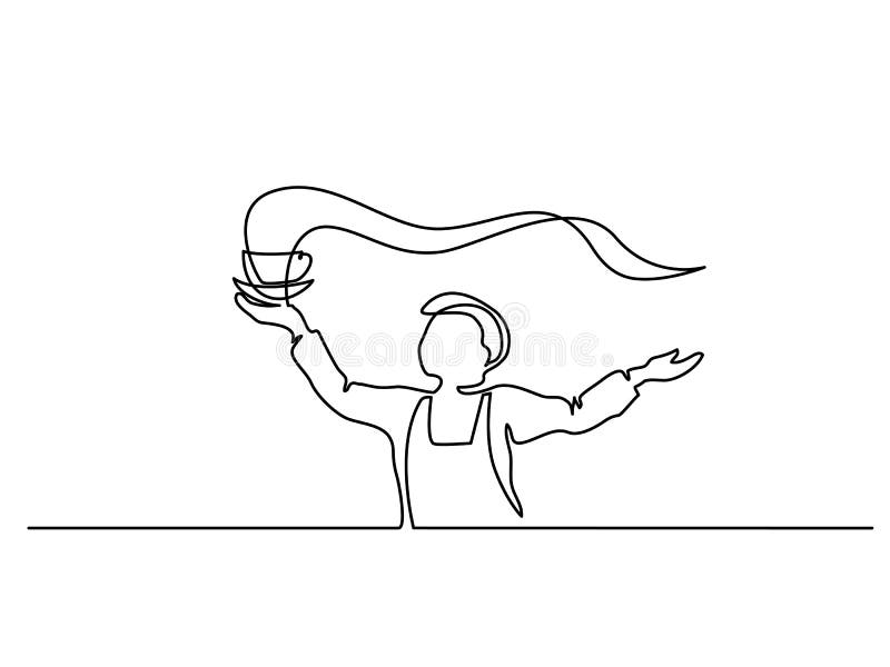 Boy Garson Running with Cup of Tea Coffee Stock Vector - Illustration ...