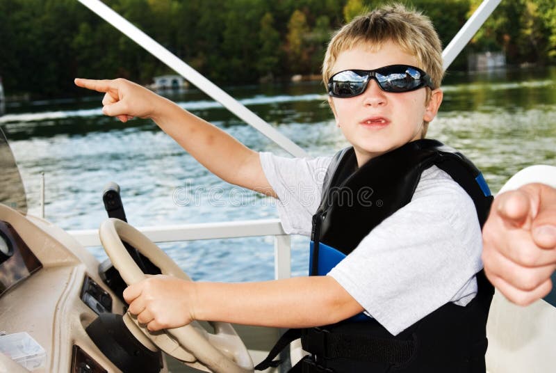 Boy Gets Direction from Father Stock Image - Image of nature, boat: 4205805
