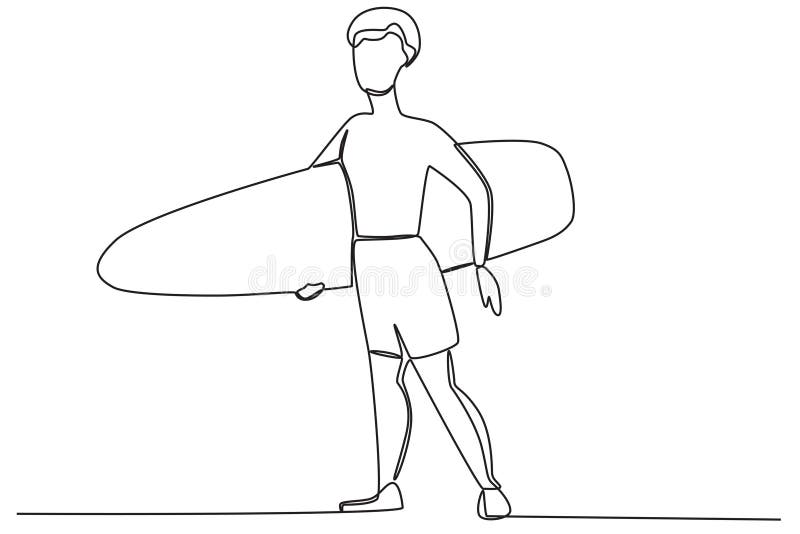 Surfing One Line Drawing Stock Illustrations – 274 Surfing One Line ...