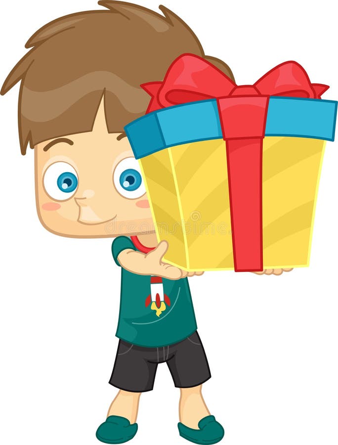 Cartoon Boy Giving Gift Stock Illustrations – 616 Cartoon Boy Giving ...