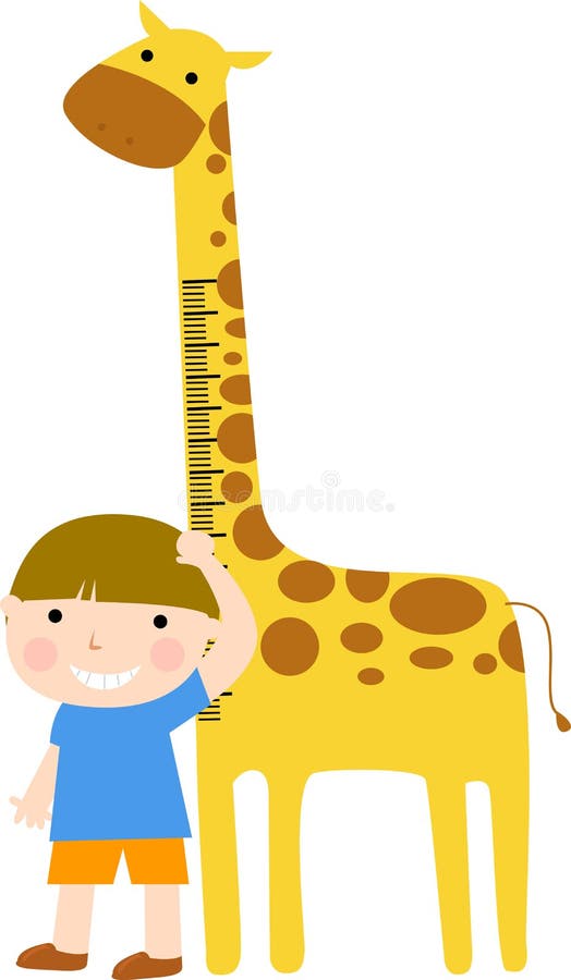 Boy and Giraffe stock vector. Illustration of animal - 13981870