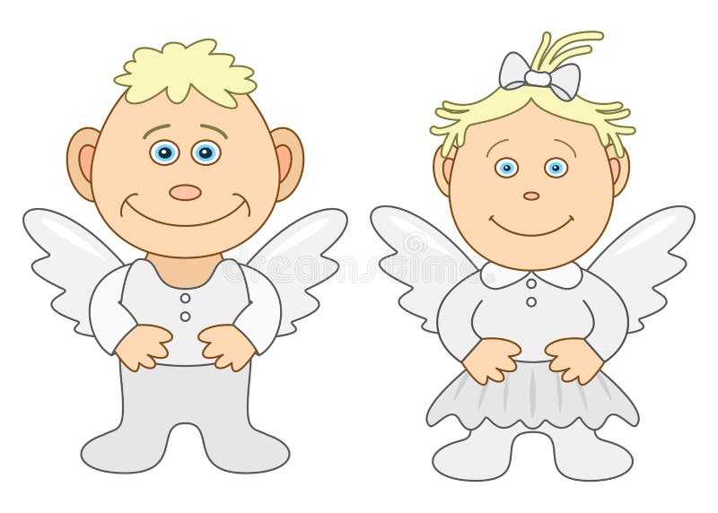 Baby Angel and Devil. stock vector. Illustration of young - 16890233