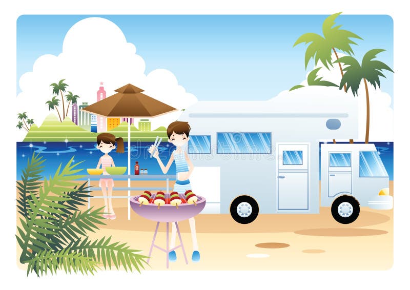 Barbecue Beach Stock Illustrations – 795 Barbecue Beach Stock ...
