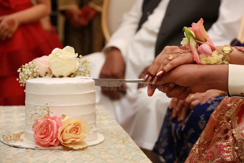 Boy and Girl Both Cutting the Cake. Stock Image - Image of cake, meal ...