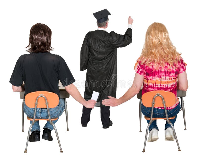 Boy Girl Classrom Students Passing Note in Class Stock Image - Image of ...