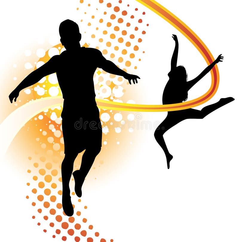 Boy and girl dancing stock vector. Illustration of dancers - 10197714