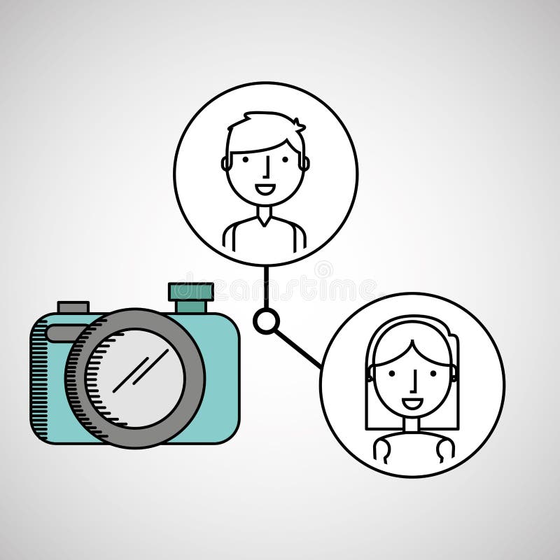 Boy and Girl Draw Internet Social Media Stock Vector - Illustration of ...