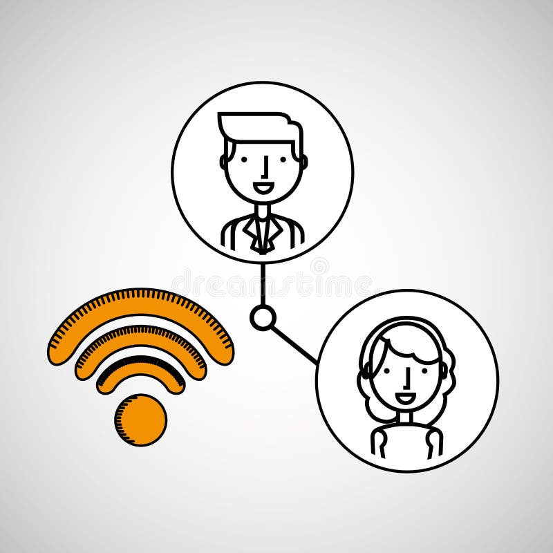 Boy and Girl Draw Internet Social Media Stock Vector - Illustration of ...