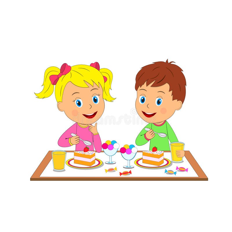 Kid Eating Cake Clipart Picture