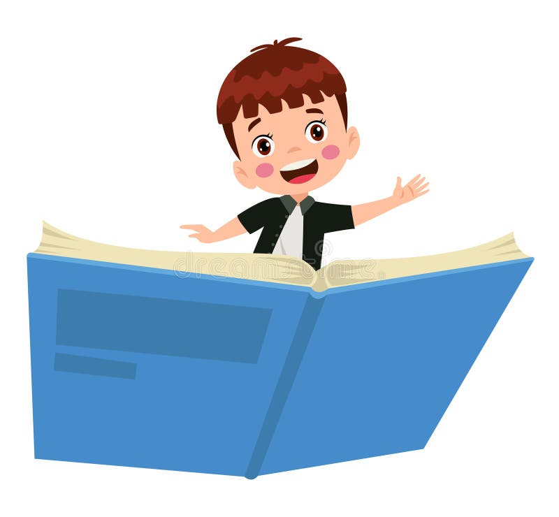 Boy and Girl Flying on a Book Stock Vector - Illustration of fantasy ...