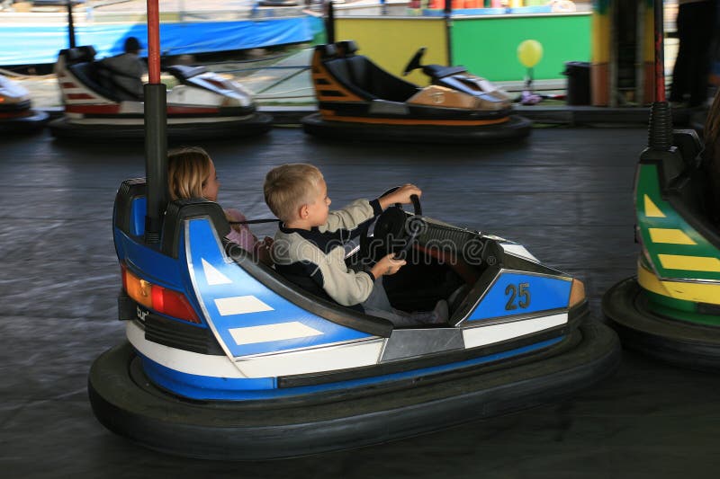 Boy and a Girl at the Fun Fair Stock Image - Image of evening, game ...