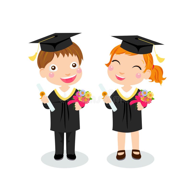 Boy and girl graduate stock vector. Illustration of college - 22032750