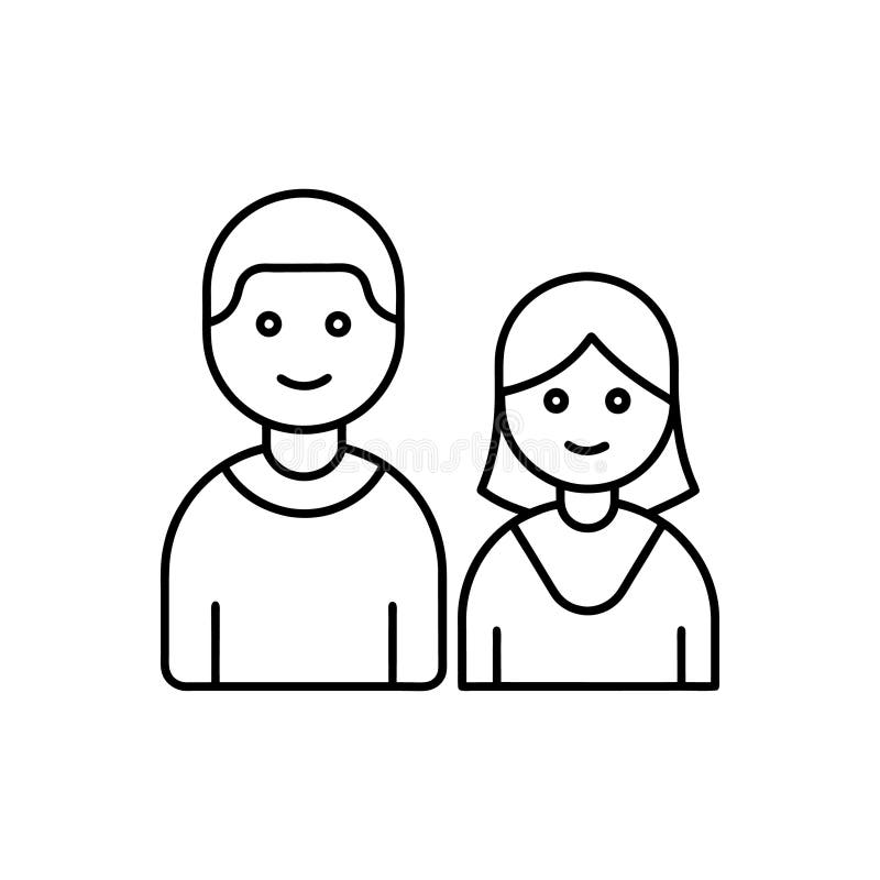 Boy Girl Icon Boy and Girl Students Icon Man Woman Icon Stock Vector ...