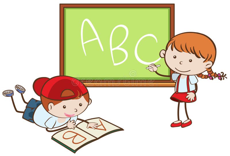Boy Writing ABC stock vector. Illustration of writing - 10154285