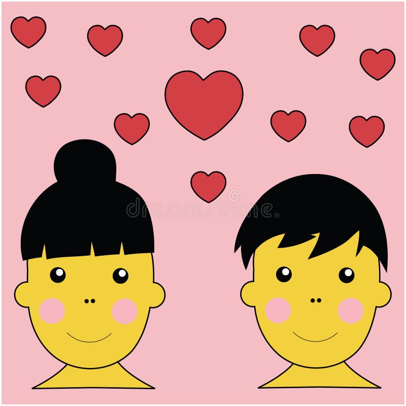 Boy And Girl In Love Illustration Vector Stock Illustration ...