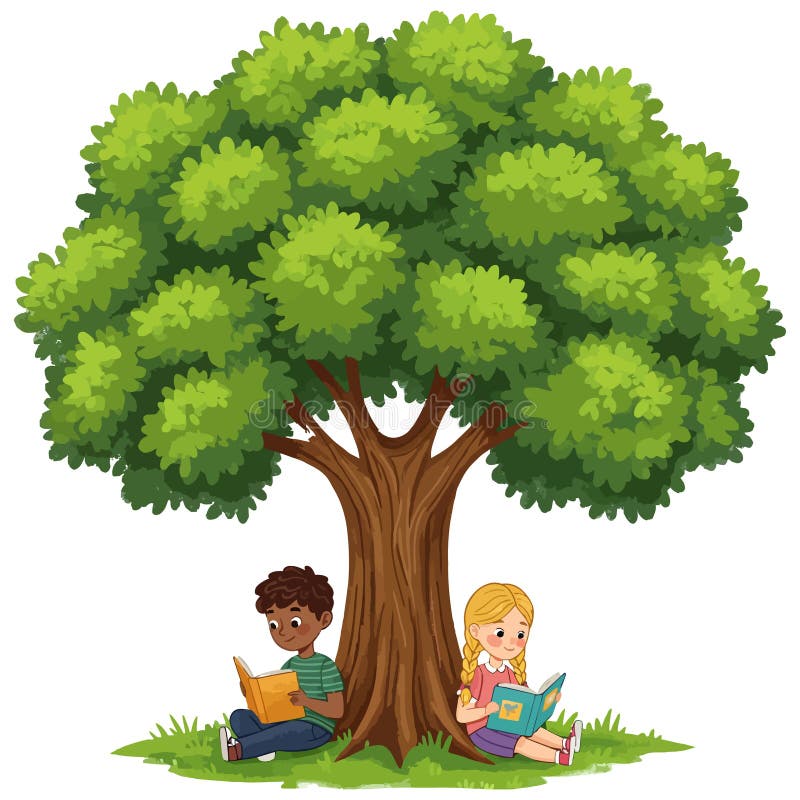 Reading Under Tree Stock Illustrations – 3,507 Reading Under Tree Stock ...